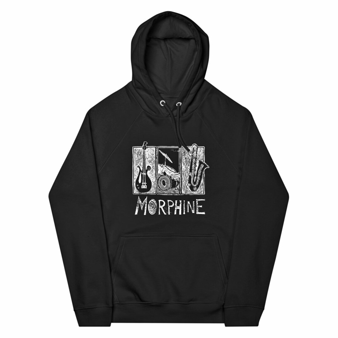 Morphine Band Hoodie: Black With White Woodcut Design - Band Merch ...