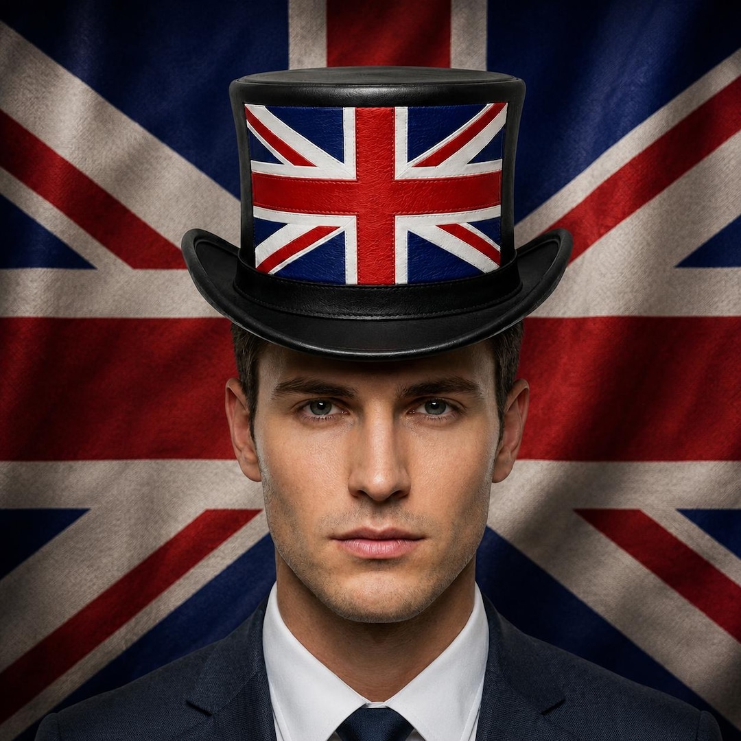 Union Jack Leather Top Hat, British Flag Steampunk Handmade Festival ...