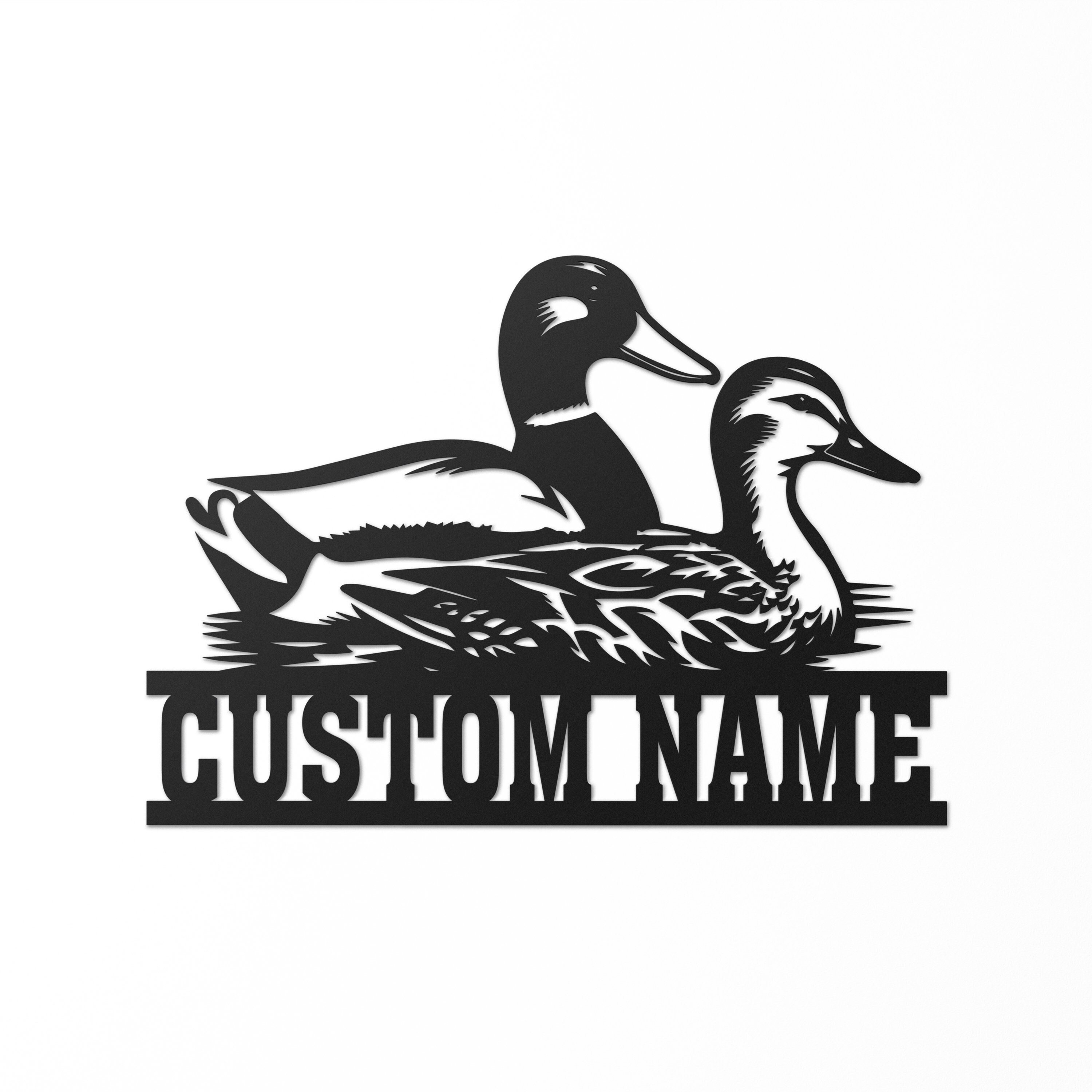 Personalized Duck Metal Wall Art With LED Light, Hunting Duck Sign ...