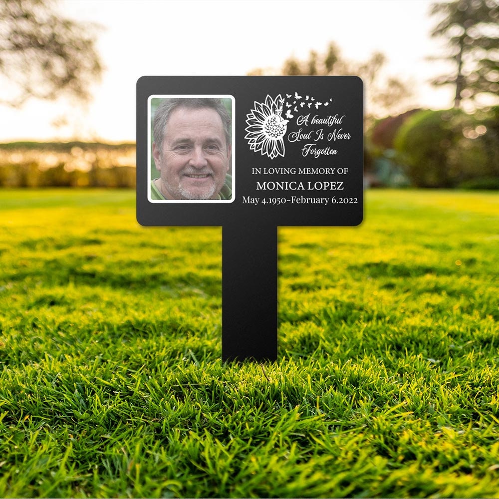 Photo Memorial Grave Stake Custom, Portrait Bereavement Remembrance ...