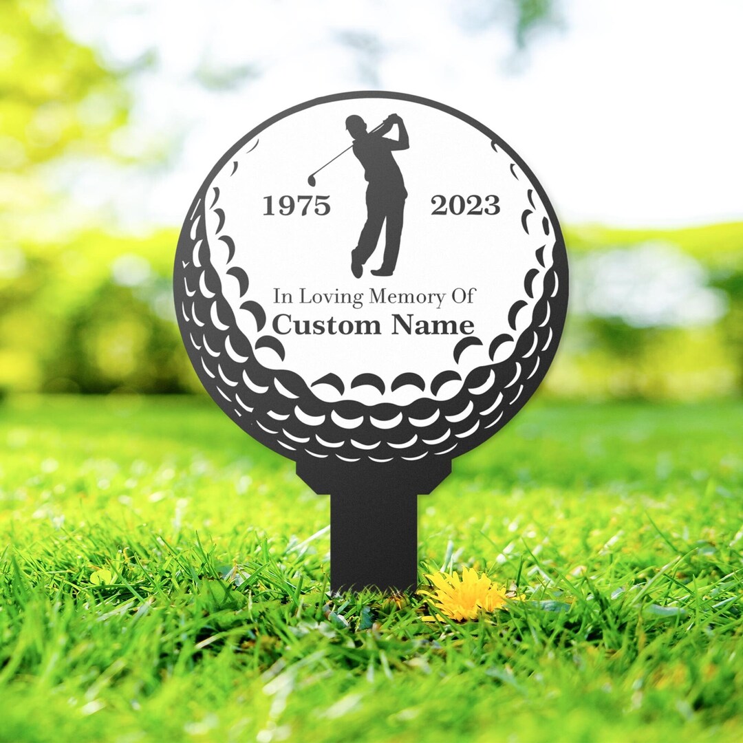 Custom Golfer Memorial Grave Marker, Gone Golfing in Heaven, in Loving ...