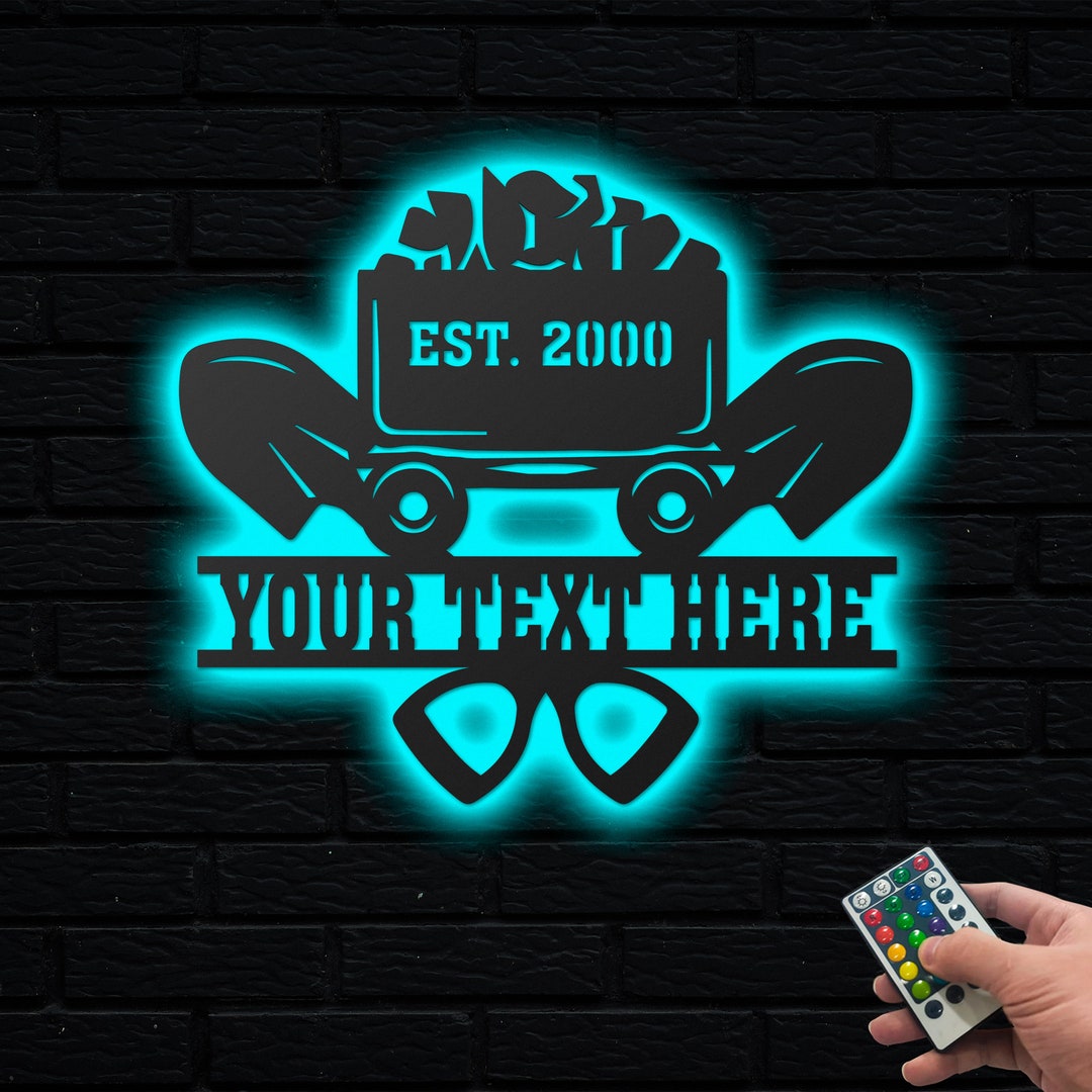 Personalized Gold Miner Metal Wall Art With LED Light, Gold Miner Gift ...