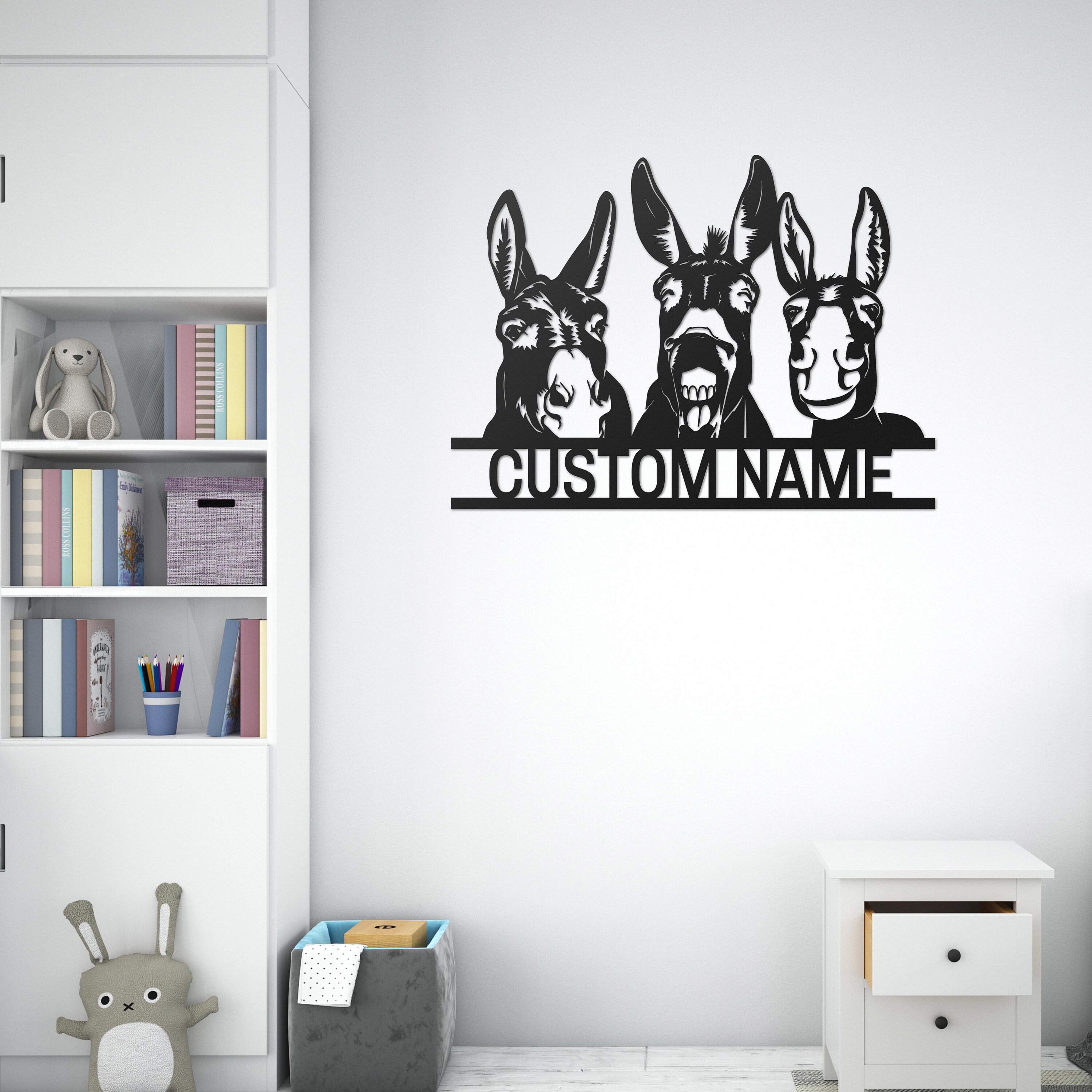 Personalized Donkey Funny Metal Wall Art With LED Lights, Donkey Funny ...