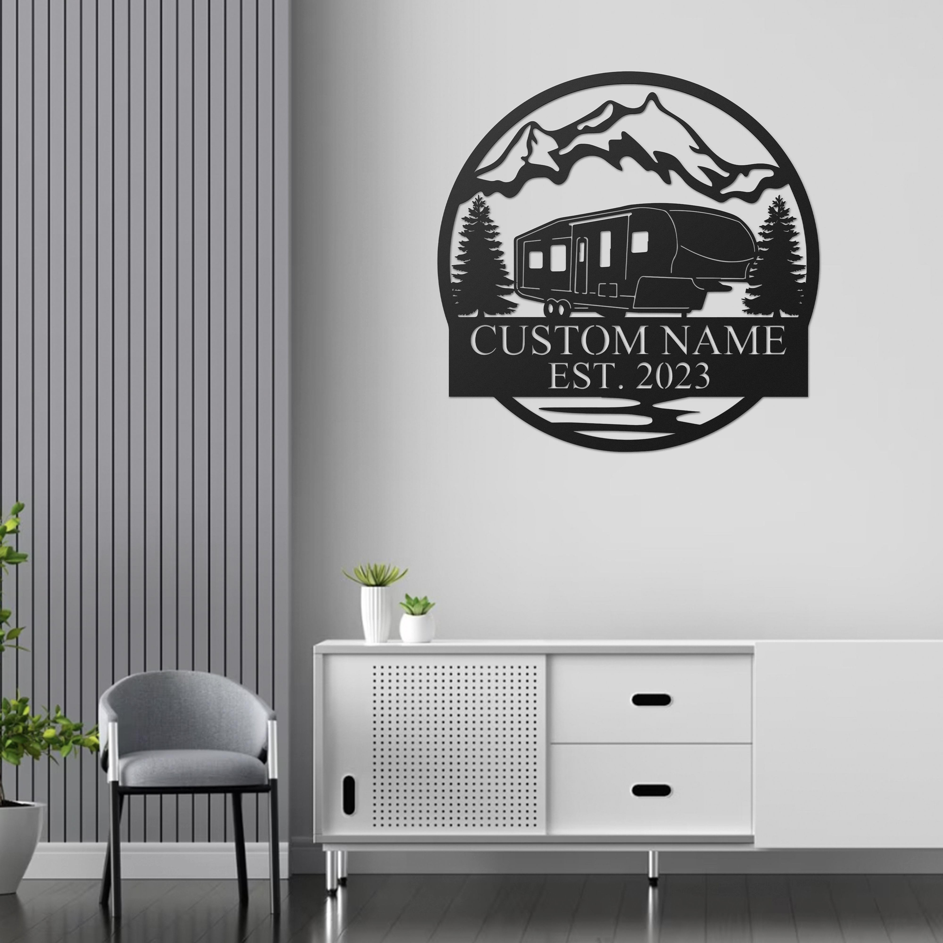 Personalized Fifth Wheel Camper Metal Wall Art With LED Light, Fifth ...