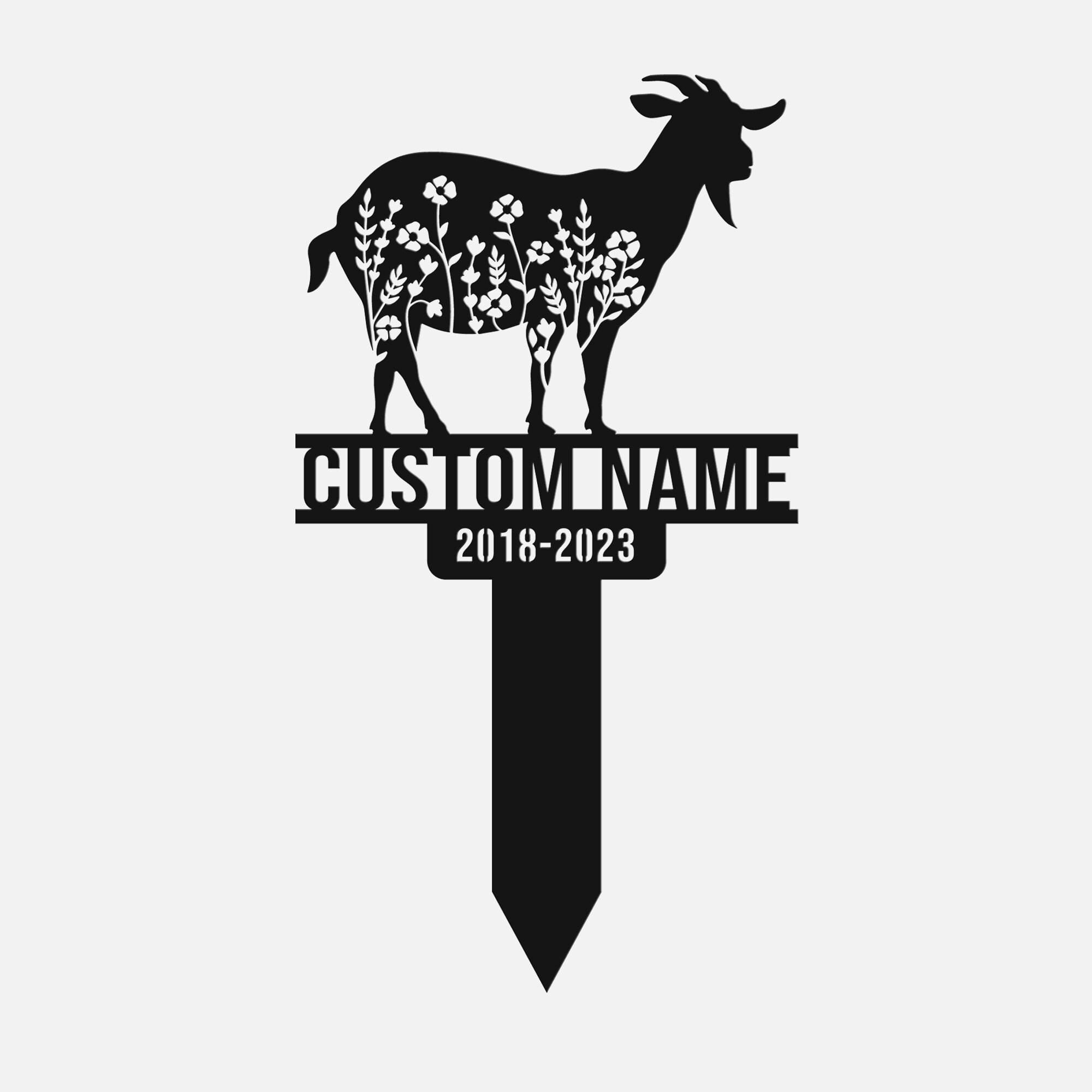 Personalized Goat Memorial Stake, Memorial Metal Stake, Pet Grave ...