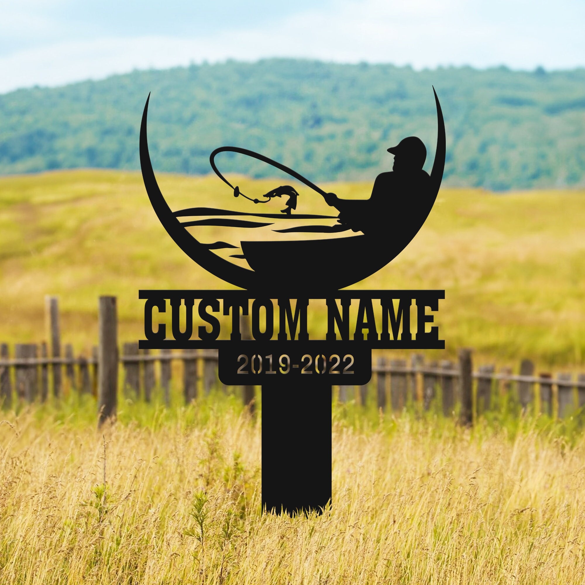 Personalized Fishing Memorial Stake, Fisherman Memorial Gift, Fishing ...