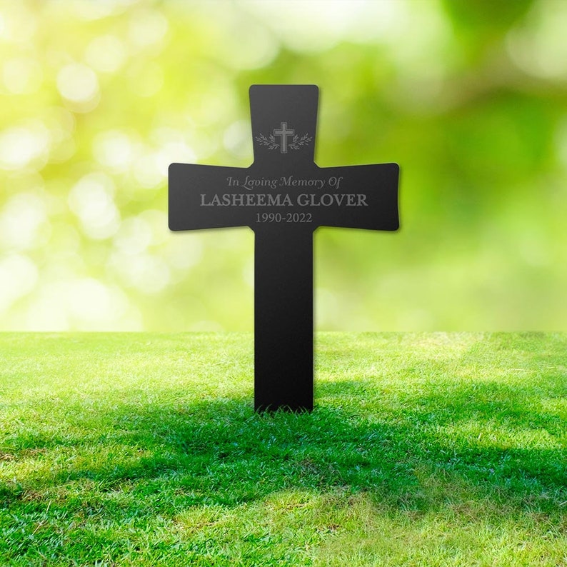 Cross Grave Marker Personalized, Loss of Loved One Grave Stake ...