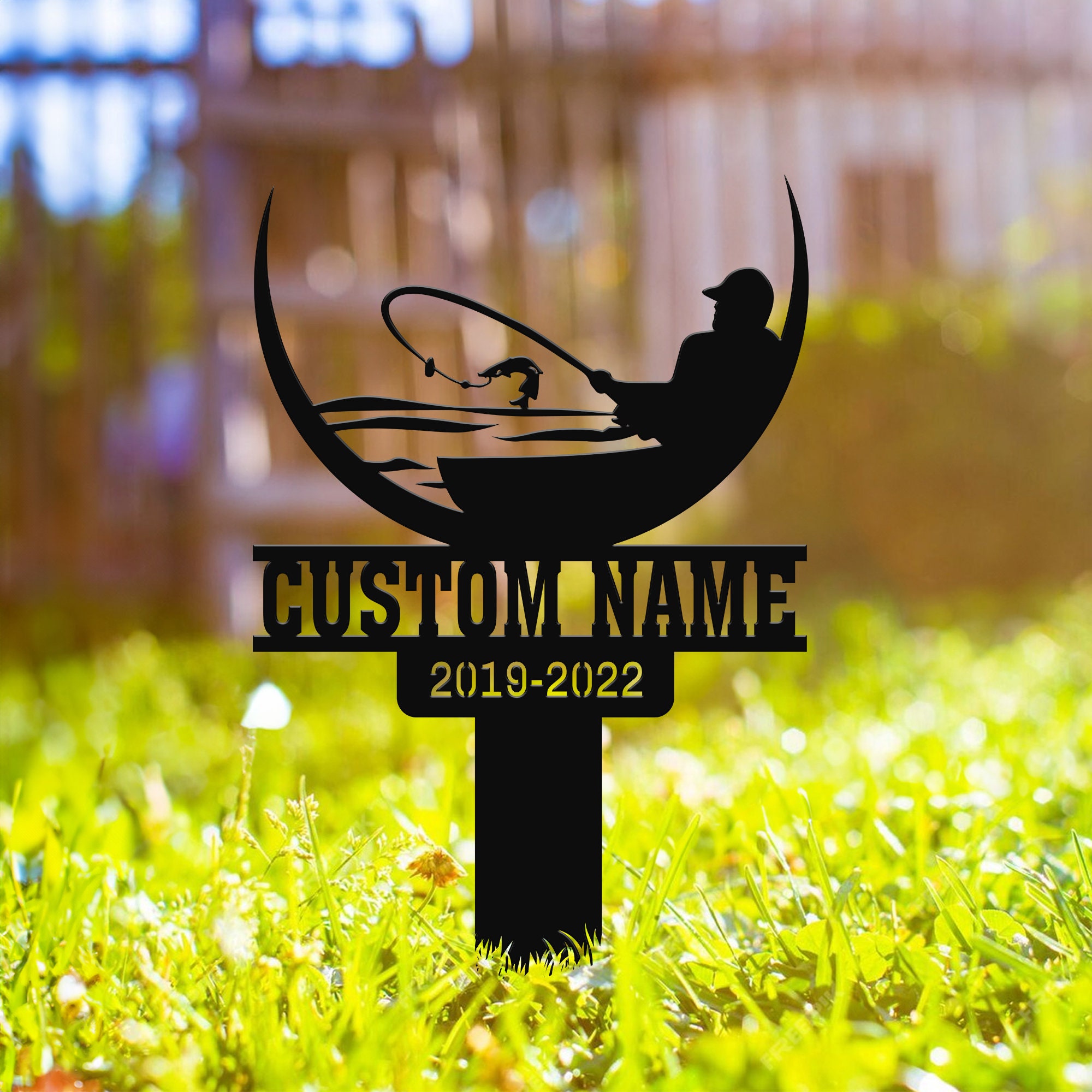 Personalized Fishing Memorial Stake, Fisherman Memorial Gift, Fishing ...