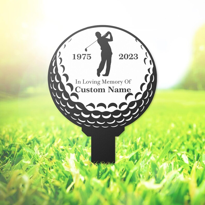 Custom Golfer Memorial Grave Marker Gone Golfing in Heaven - Etsy