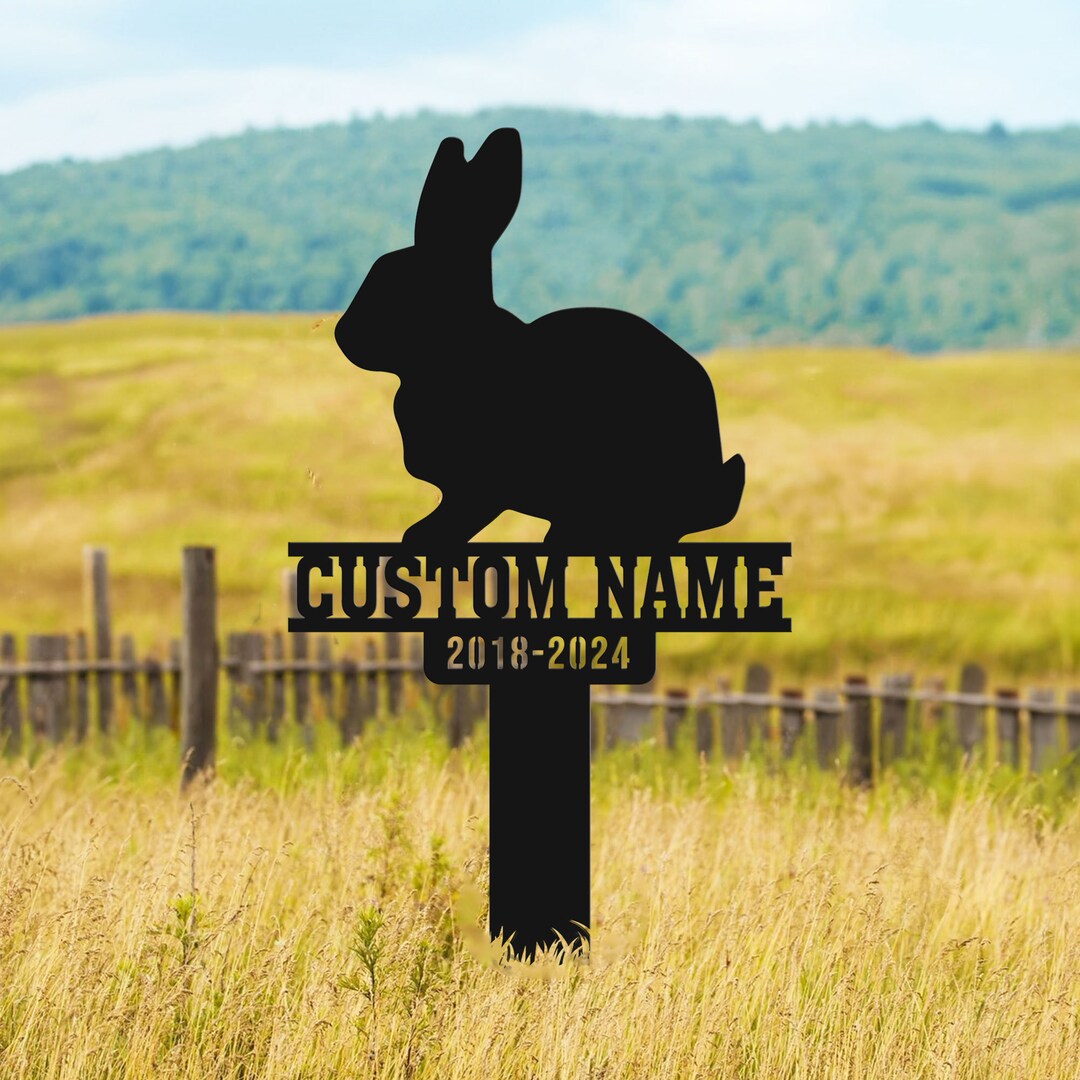 Personalized Rabbit Memorial Stake, Bunny Sympathy Sign, Pet Grave ...
