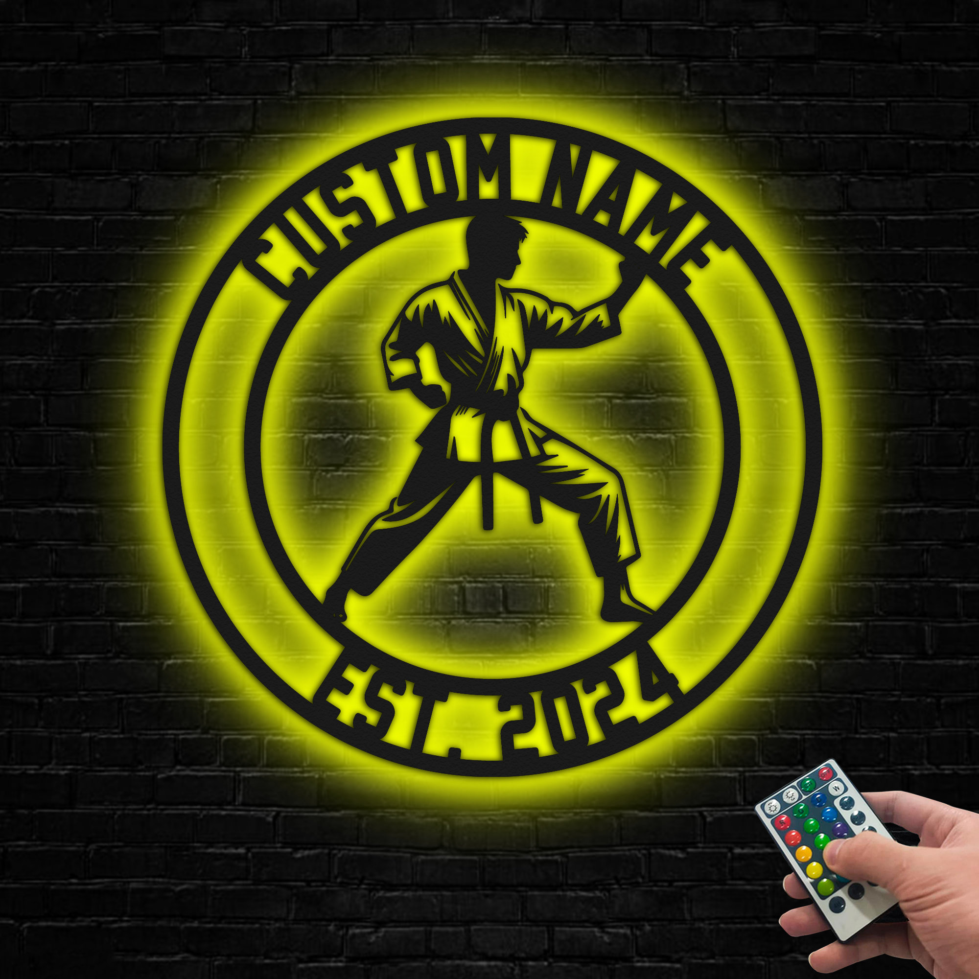 Personalized Karate Boy Metal Wall Art With LED Light, Custom Karate ...