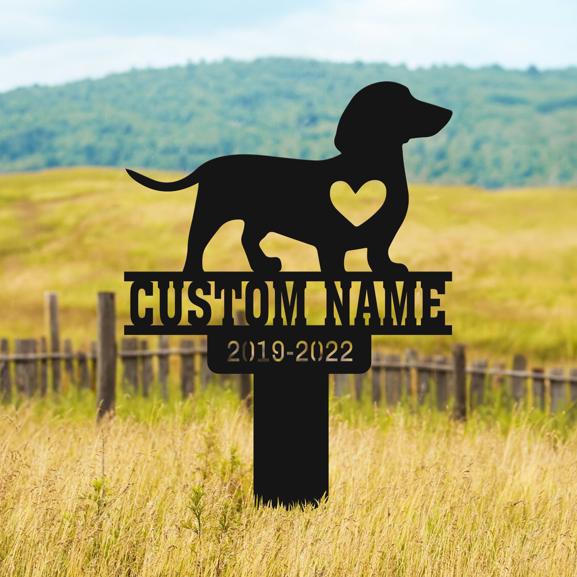 Personalized Dachshund Dog Memorial Stake, Memorial Metal Stake, Pet ...