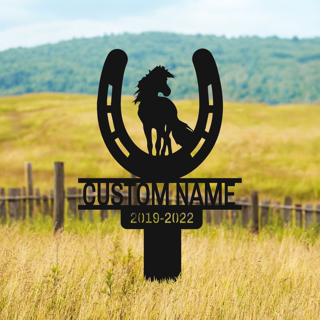 Personalized Horse Memorial Stake, Memorial Metal Stake, Pet Grave ...