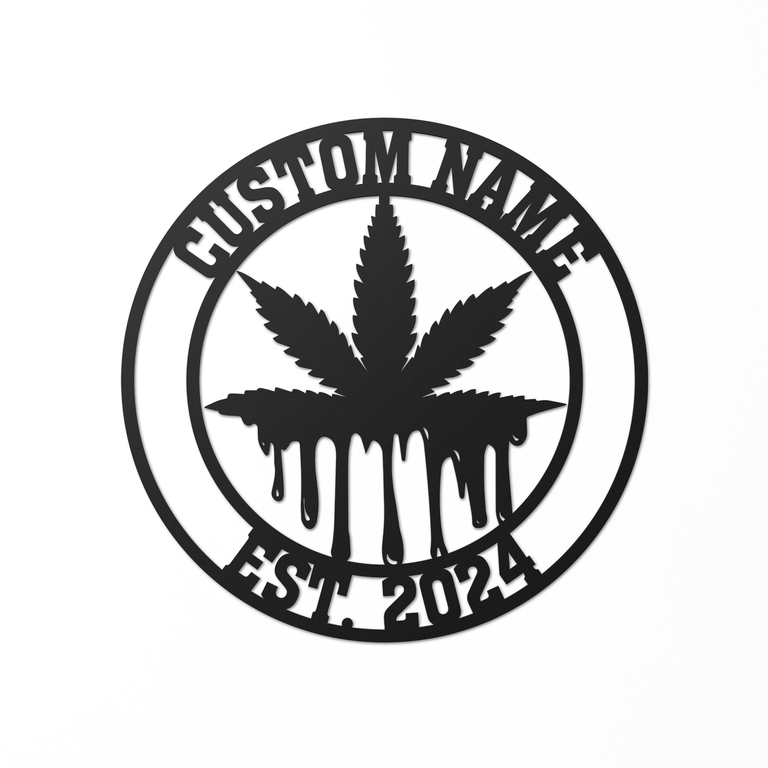 Personalized Weed Metal Wall Art With Lights, Marijuana Decoration ...