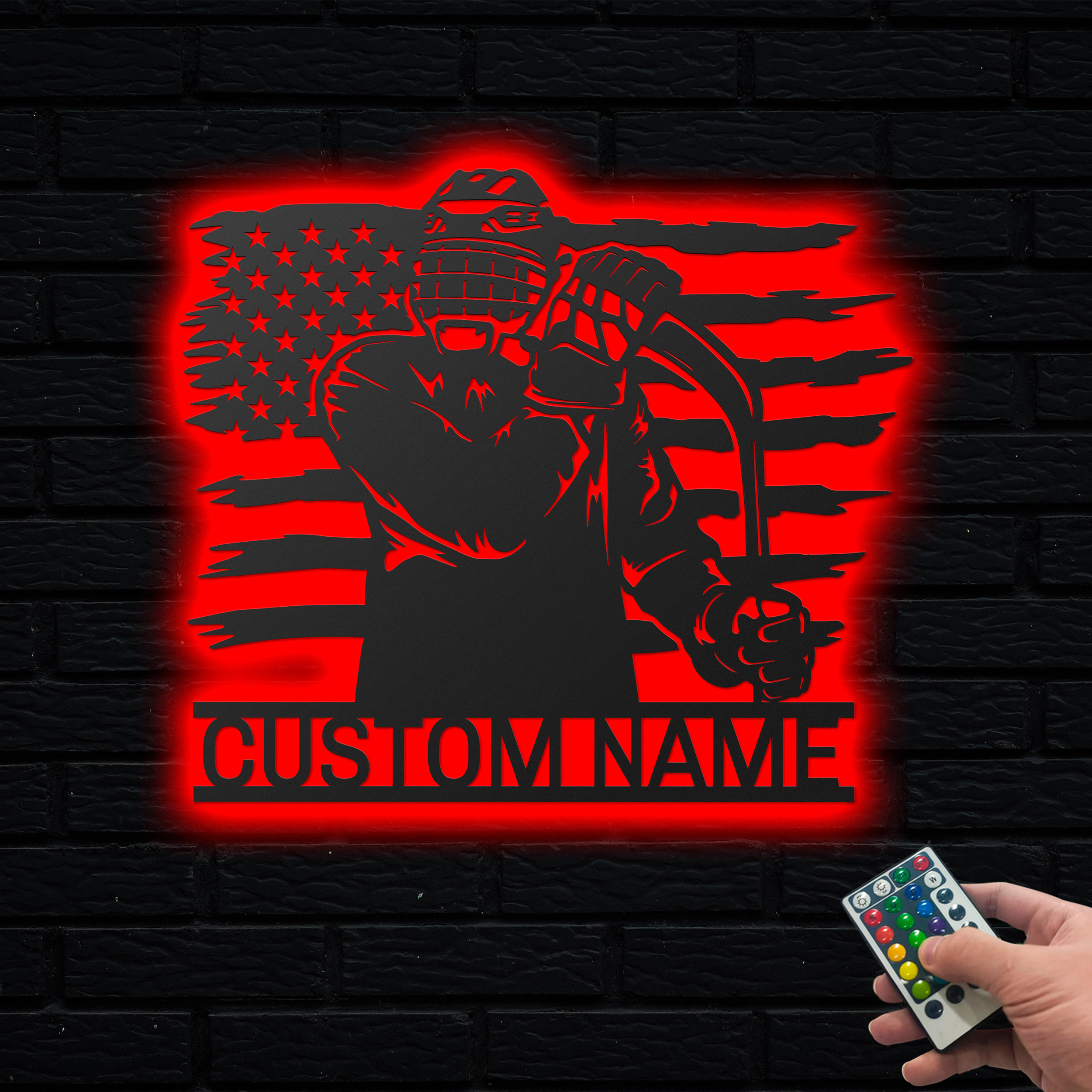 Personalized Hockey Player Metal Wall Art With LED Light, Custom Hockey ...