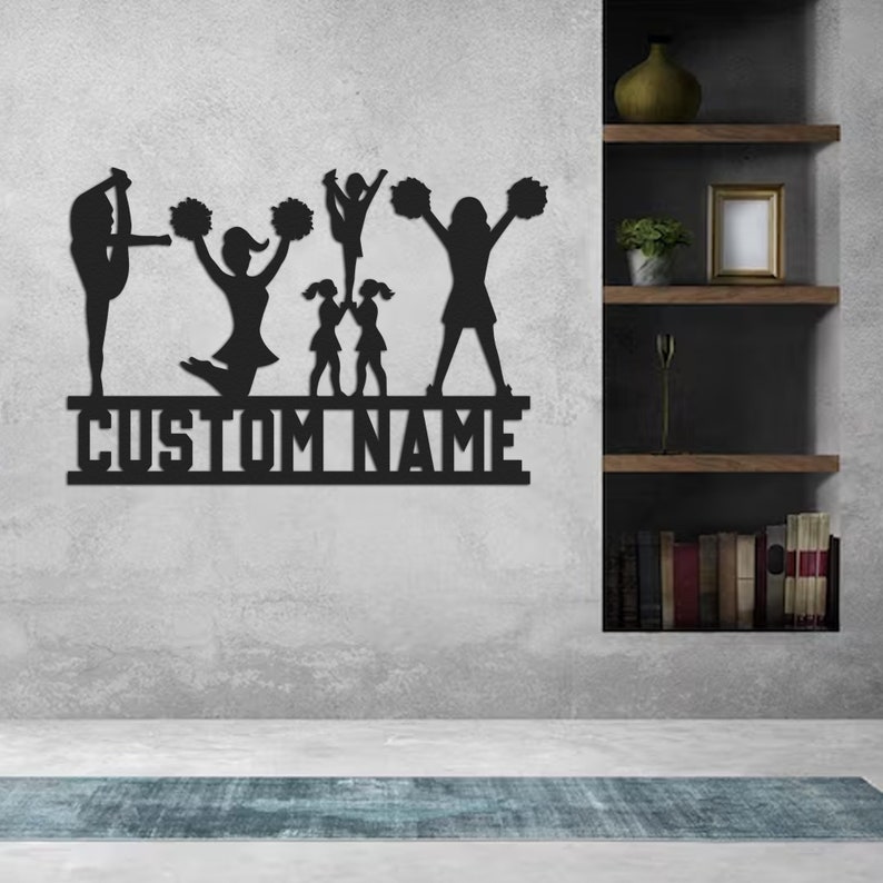 Personalized Cheerleader Metal Wall Art With LED Light, Custom ...