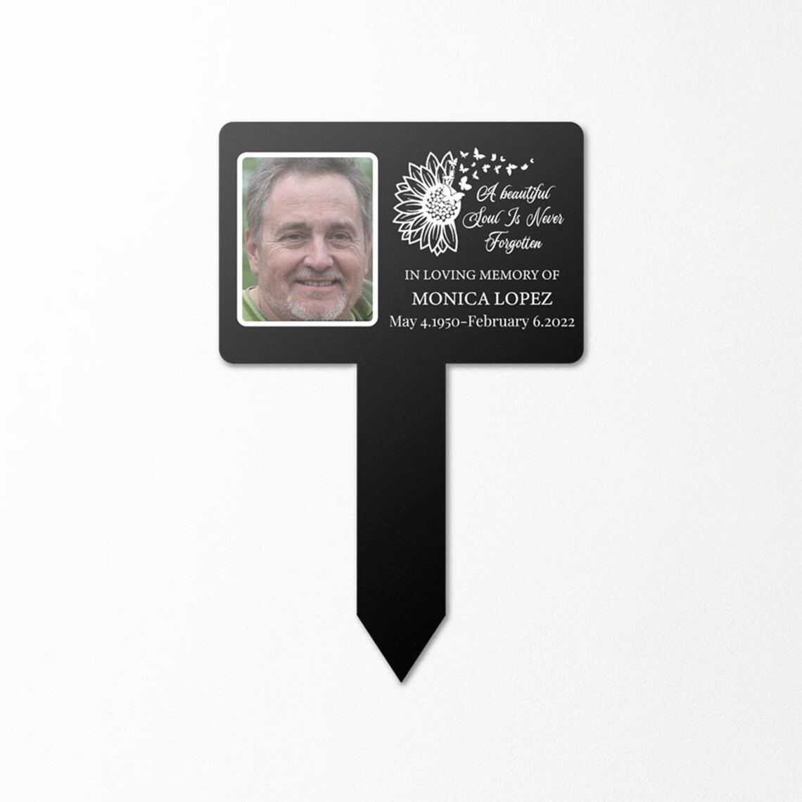 Photo Memorial Grave Stake Custom, Portrait Bereavement Remembrance ...
