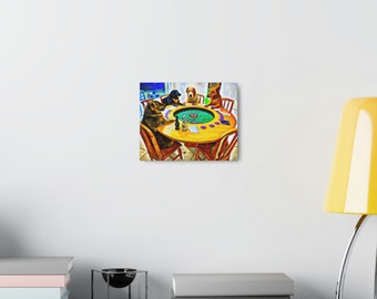 Dogs Playing Poker Canvas Wall Art - Etsy