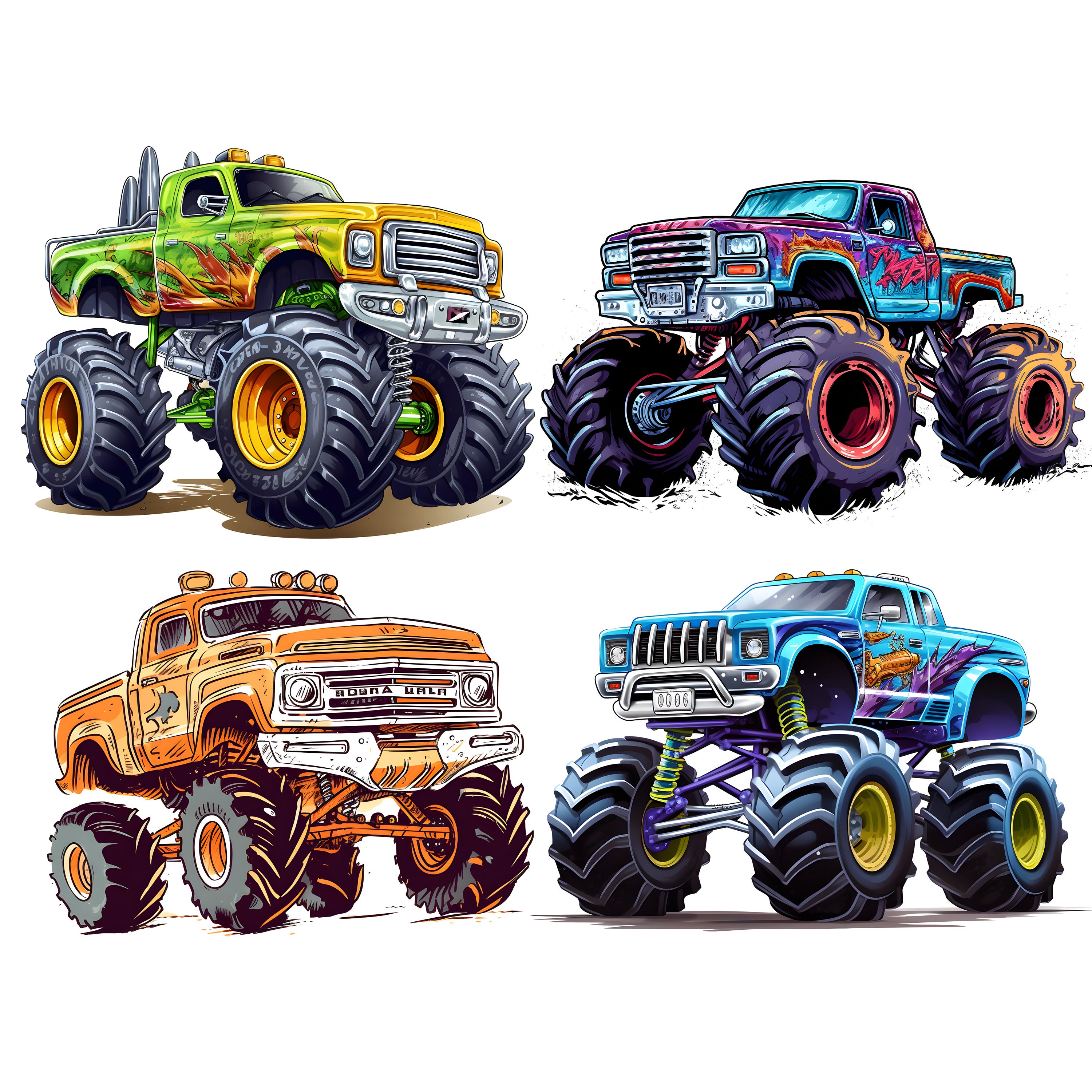 Customized Monster Truck Ornaments Personalized Holiday - Etsy