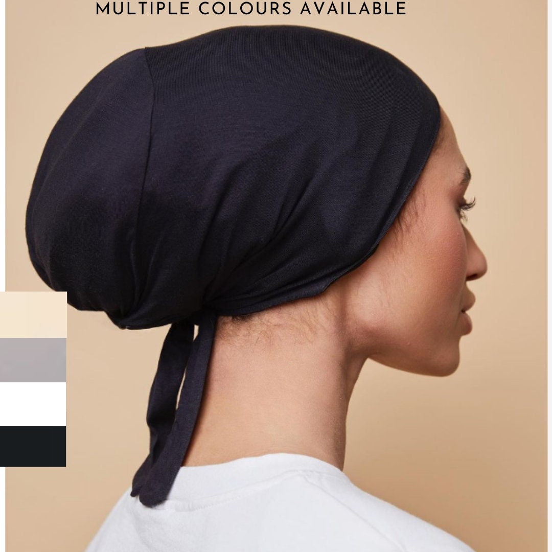 Silk Underlined Hijab Undercap Jersey Hair Protection Soft Satin Hijab ...
