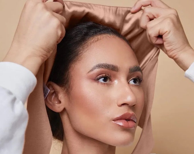 Super Soft Satin-lined Underscarf Silk Bonnet No-slip Hijab Cap Head ...