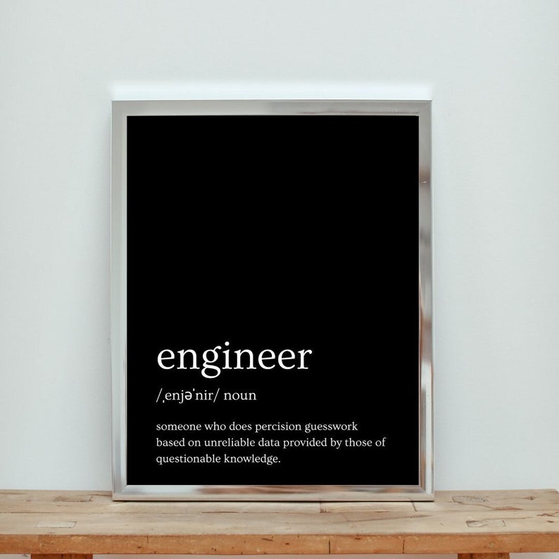 Engineer Funny Definition | Engineering Art | Engineer Print | Digital ...