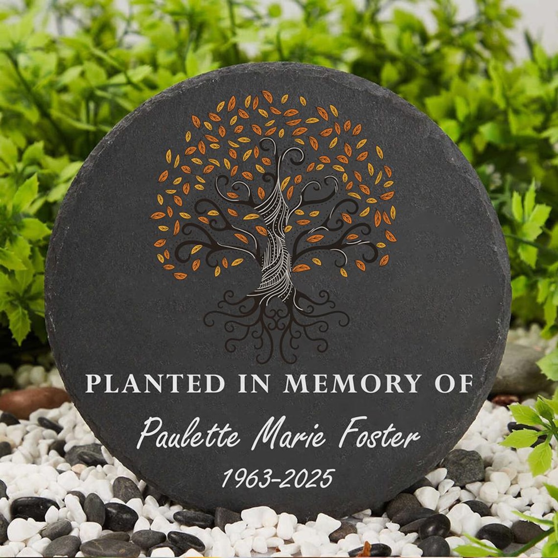 Personalized Memorial Garden Stone: Tree of Life Remembrance Plaque - Etsy