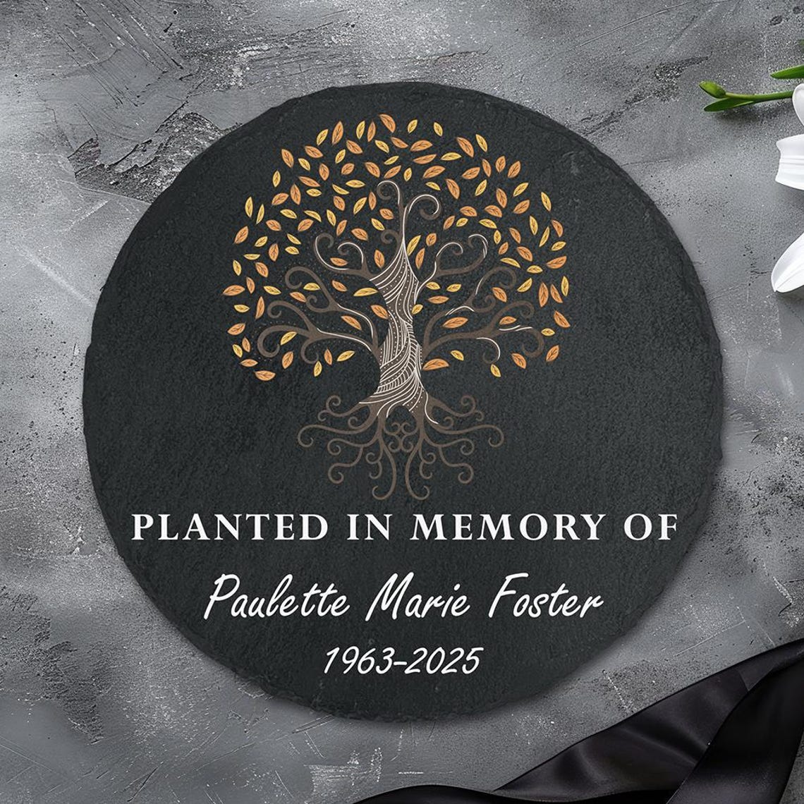 Personalized Memorial Garden Stone: Tree of Life Remembrance Plaque - Etsy