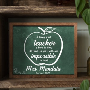 Personalized Teacher Apple Plaque, Retired Teacher Desk Sign, Teacher ...