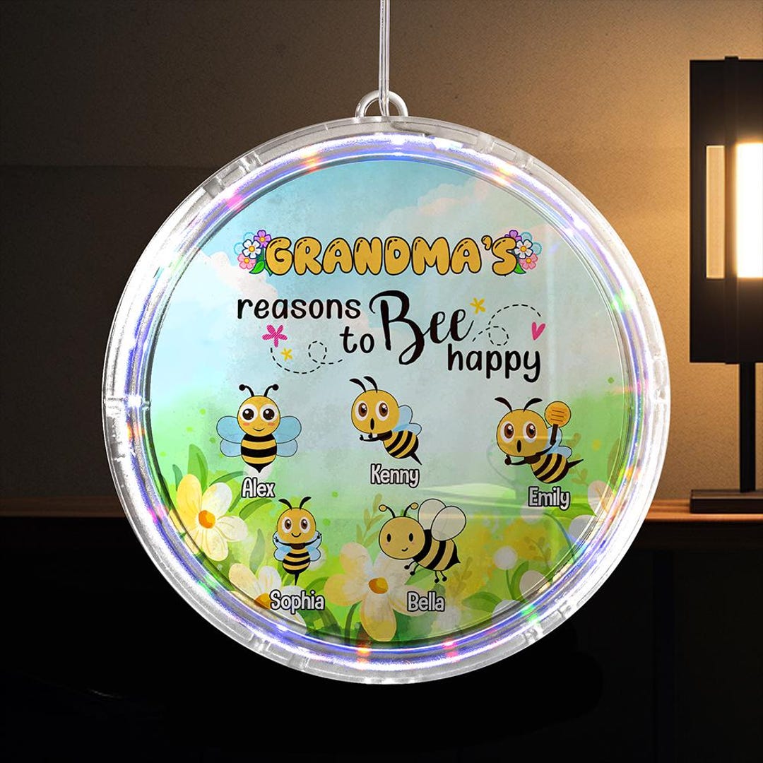 Personalized Grandma Bee LED Light Window Hanging, Gift for Grandma ...