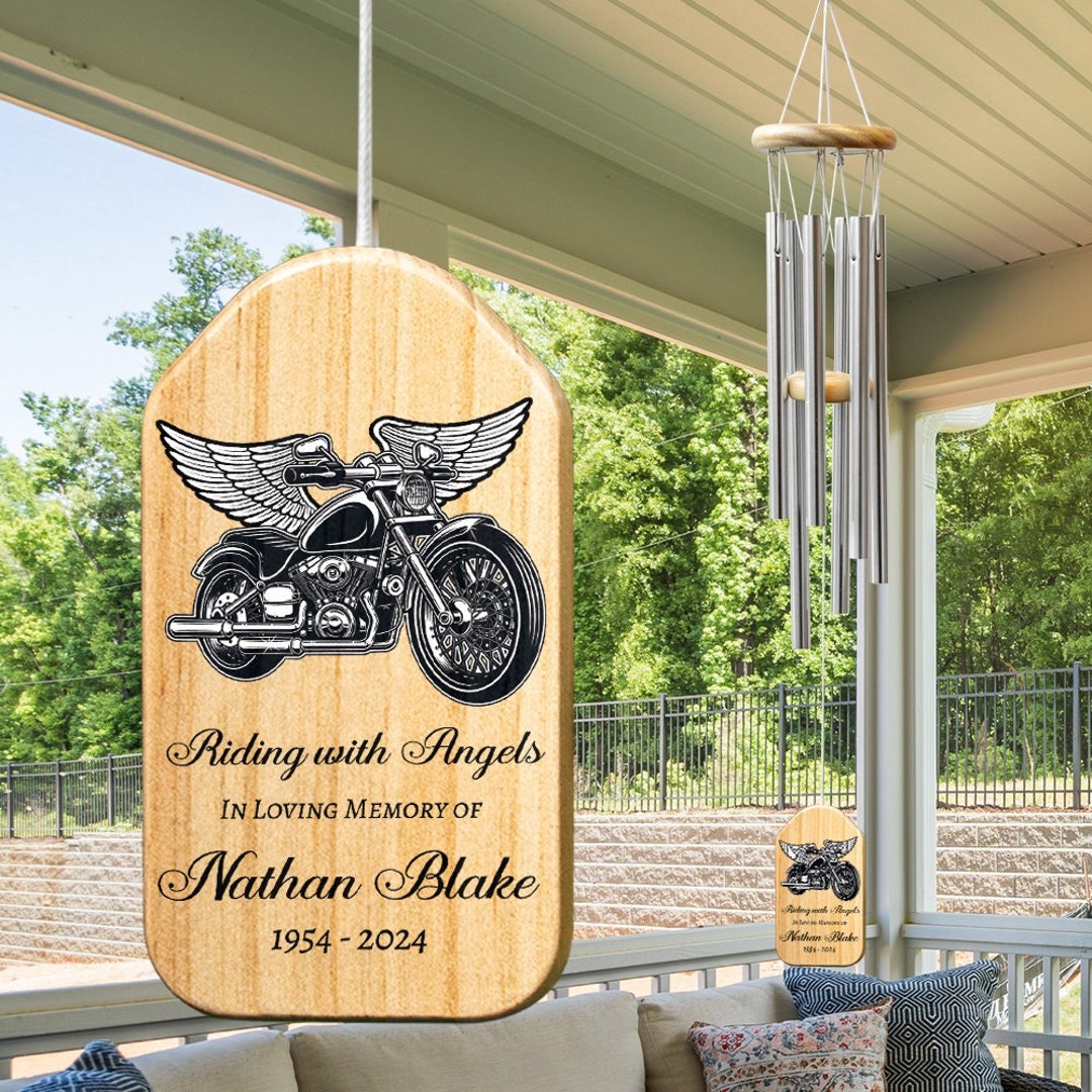 Personalized Motorcycle Memorial Wind Chime: Loss of Loved One - Etsy