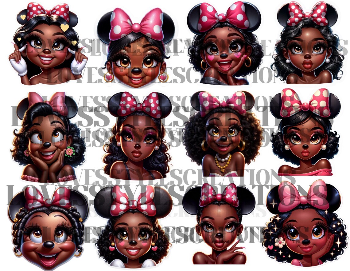 African American Minnie Mouse Sticker's - Etsy