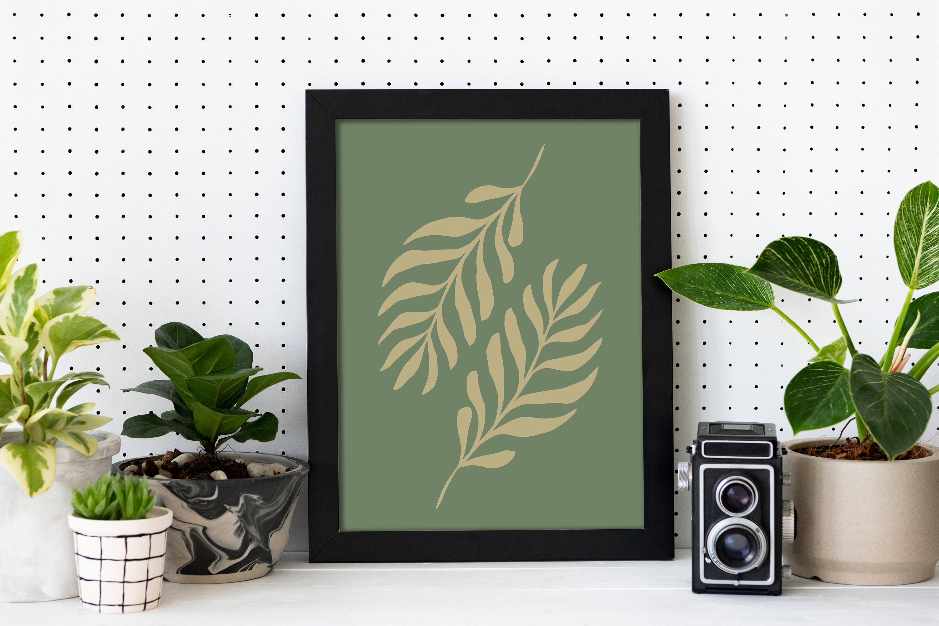 Modern Abstract Leaf Shape Printable Art - Digital Download - Etsy