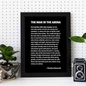 The Man in the Arena - Motivational Quote, Theodore Roosevelt Printable ...