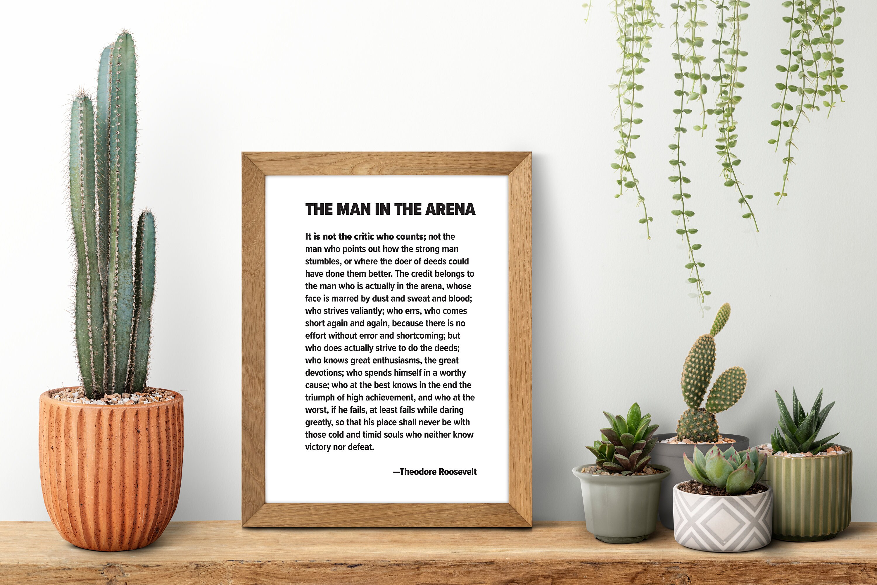 The Man in the Arena - Motivational Quote, Theodore Roosevelt Printable ...