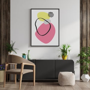 Colorful Abstract Shapes Printable Home Decor Art Print - Digital ...
