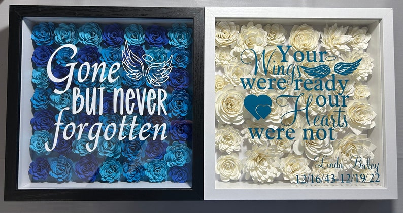 In Loving Memory of Paper Flower Shadow Box Gone but Never - Etsy