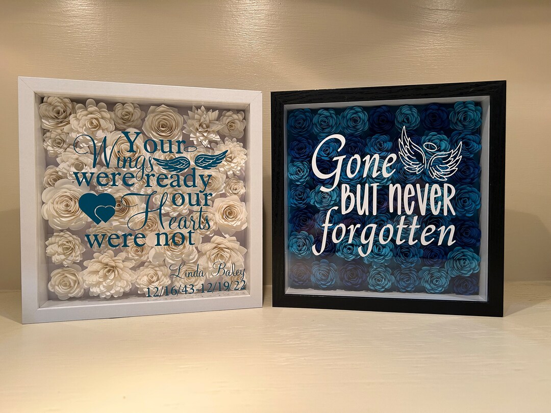 In Loving Memory of Paper Flower Shadow Box Gone but Never - Etsy