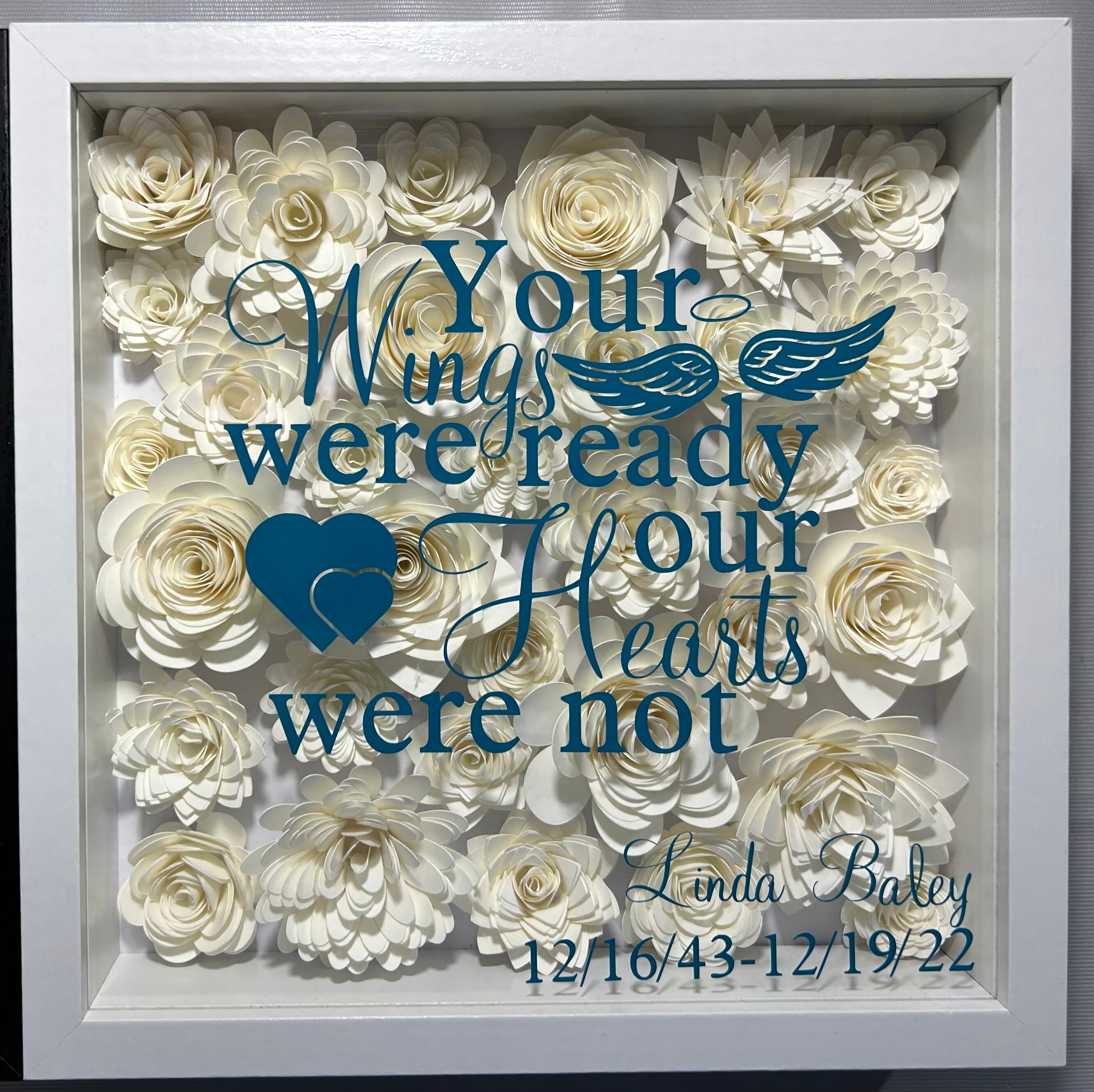 In Loving Memory of Paper Flower Shadow Box Gone but Never - Etsy