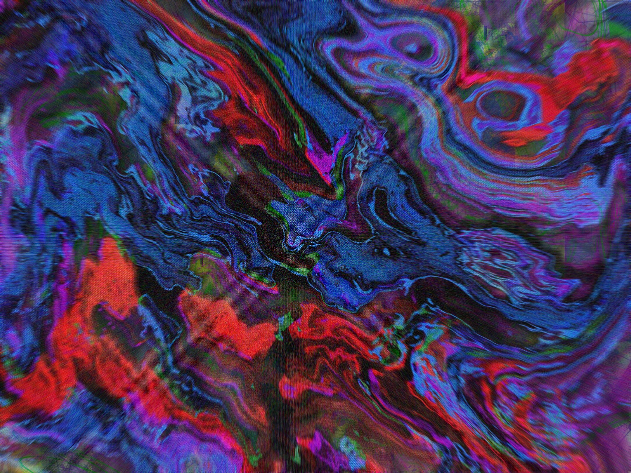 Purple Daze, Blue Haze Psychedelic Poster, Glitch Art - Etsy