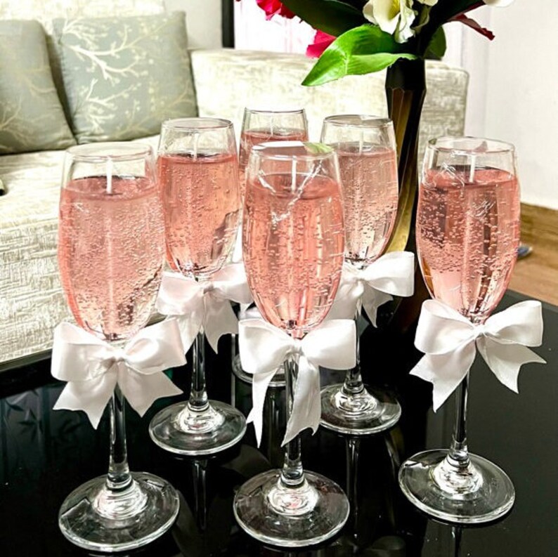 Scented Champagne Gel Candles | Flute Glasses, Romantic Decor - Etsy