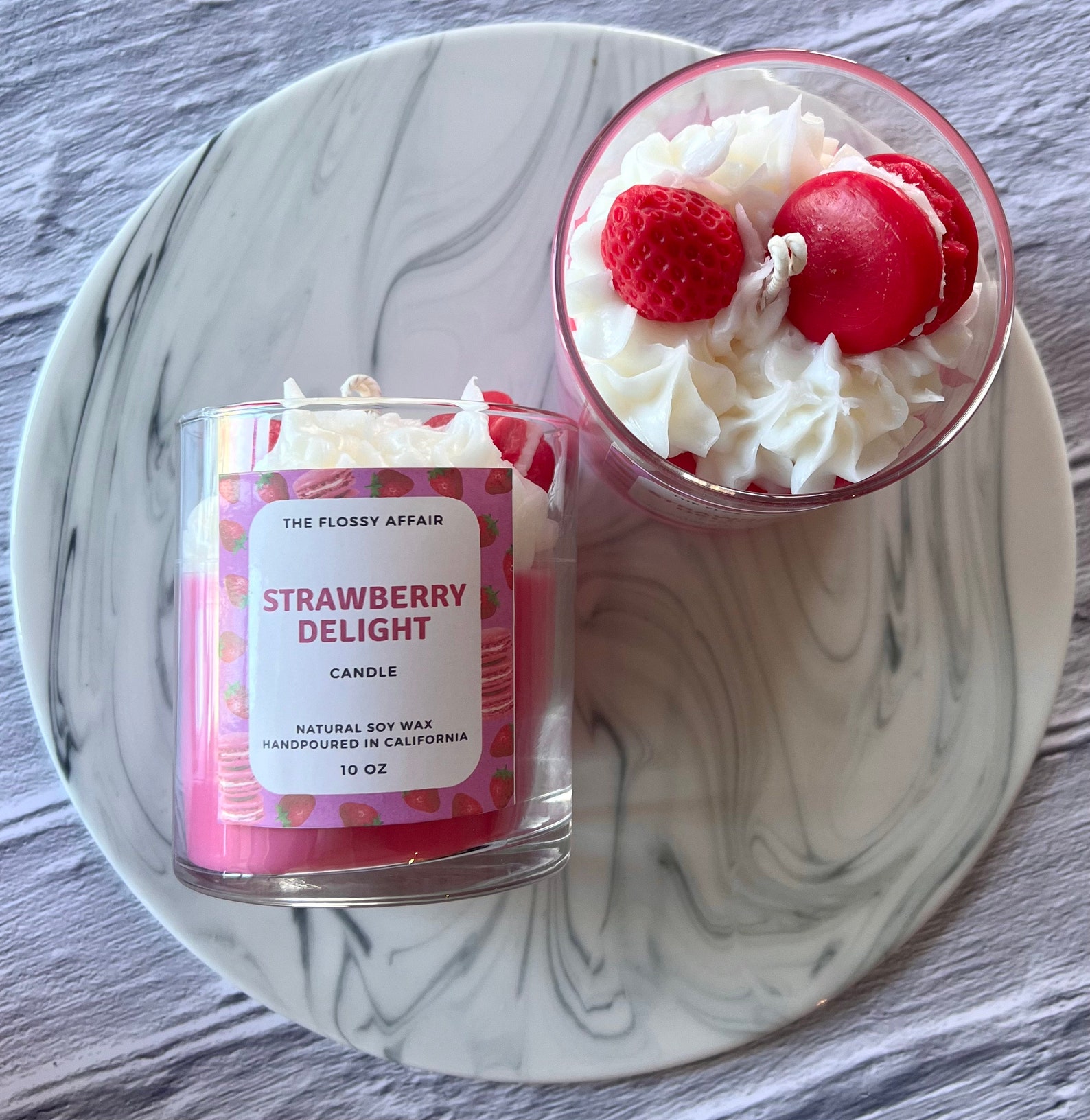 Strawberry Macaroon Dessert Candle | Hand-poured Soy Wax, 10 Oz - Etsy