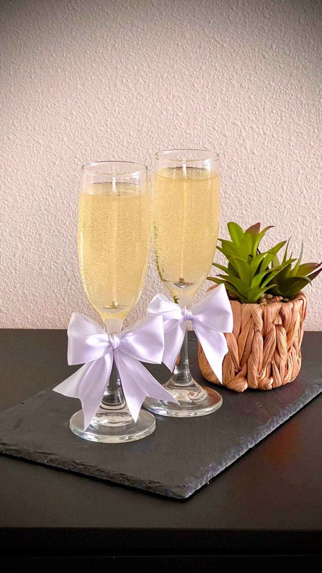 Scented Champagne Gel Candles | Flute Glasses, Romantic Decor - Etsy