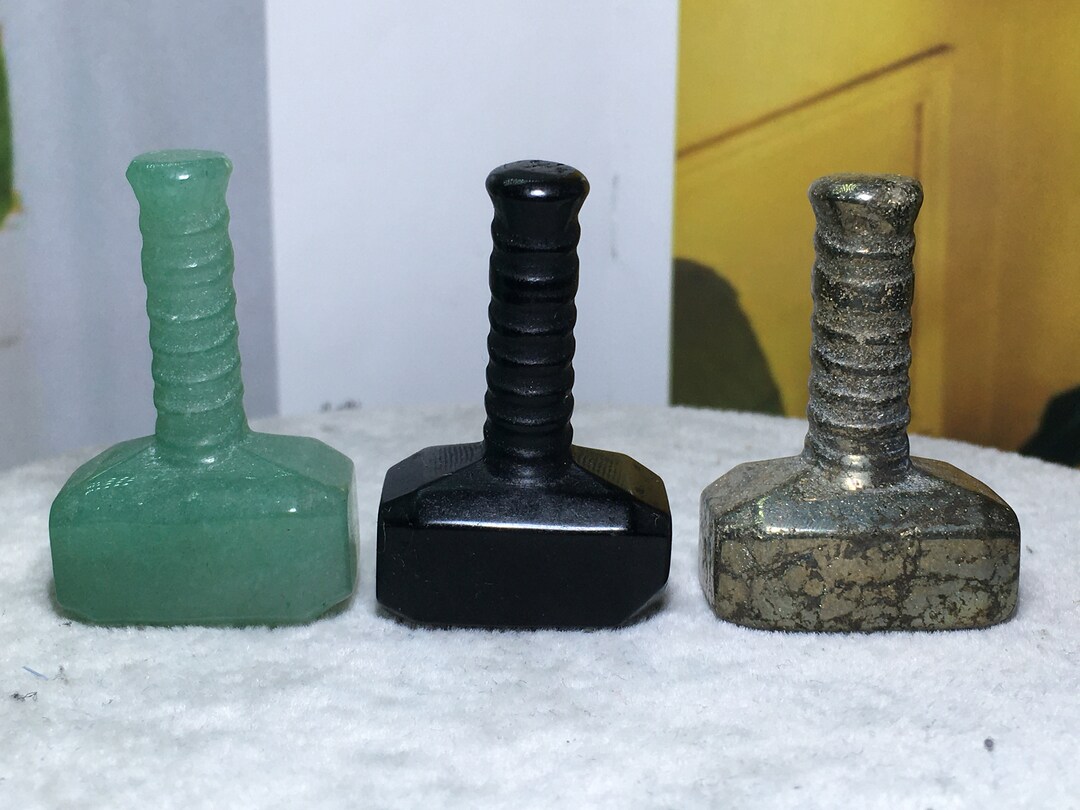 Natural Mixed Stone Quartz Crystal Hammer Hand Engraving Hammer Decor ...