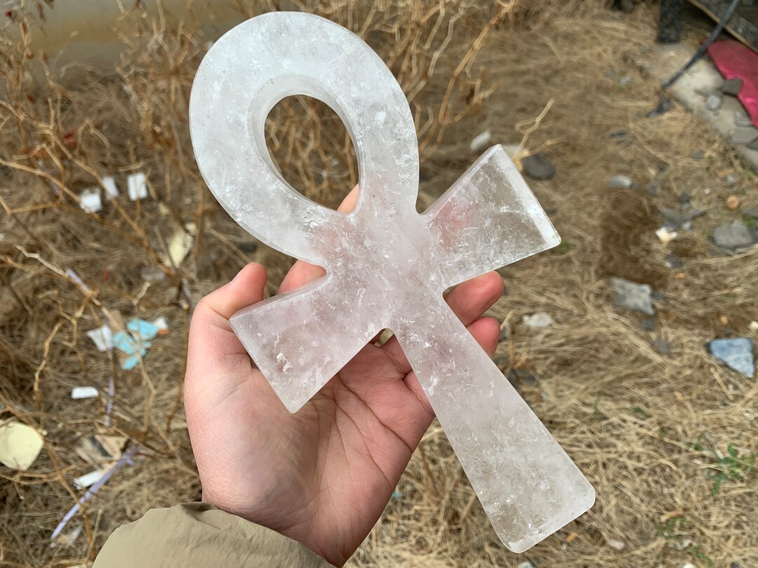 8.6 Natural Clear Quartz Ankh,quartz Ankh,crystal Ankh,crystal Jewelry ...