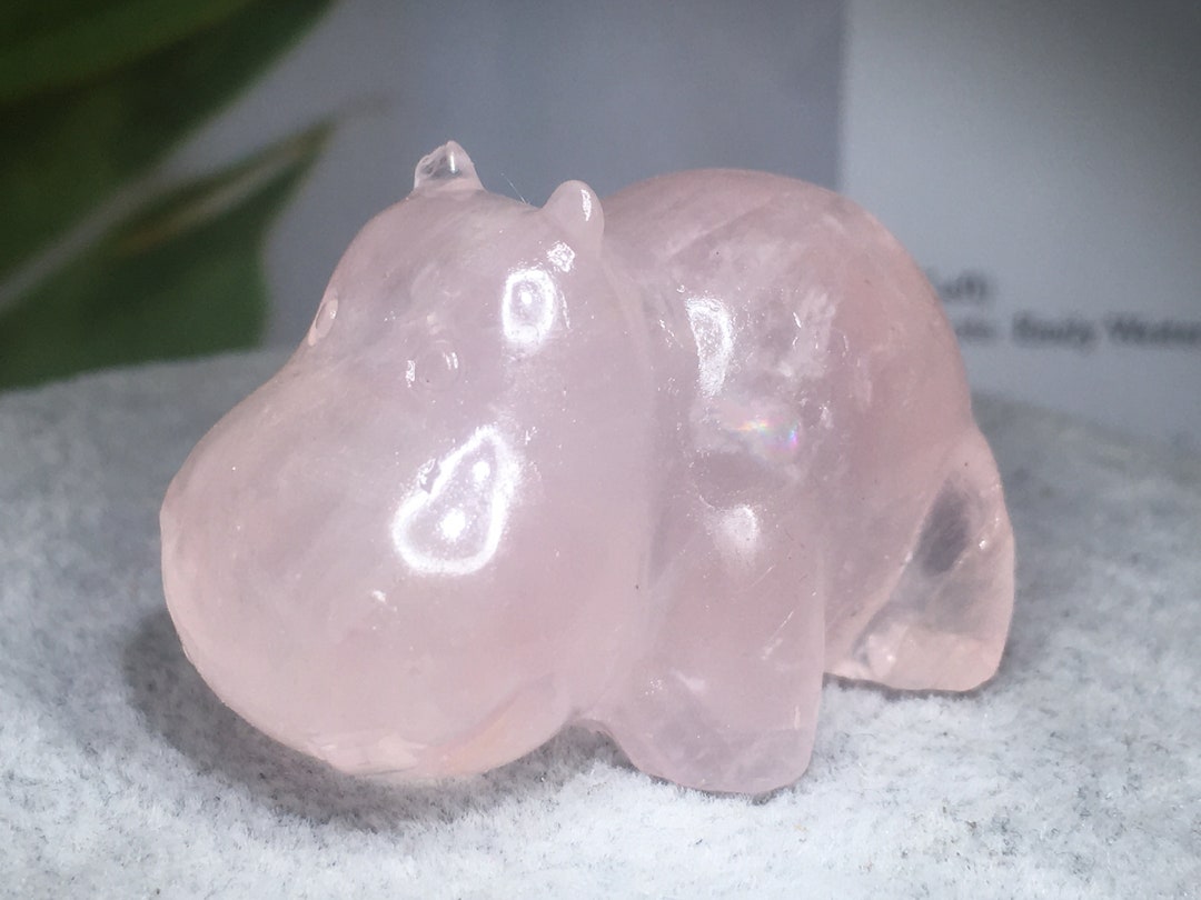 Crystal Hippo,natural Pink Rose Quartz,pink Rose Hippo Skull,hippo ...