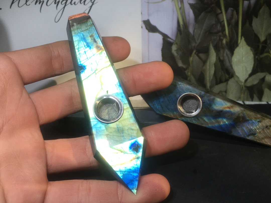Crystal Pipe,natural Labradorite Quartz,smoking Pipe,pipe Decoration ...
