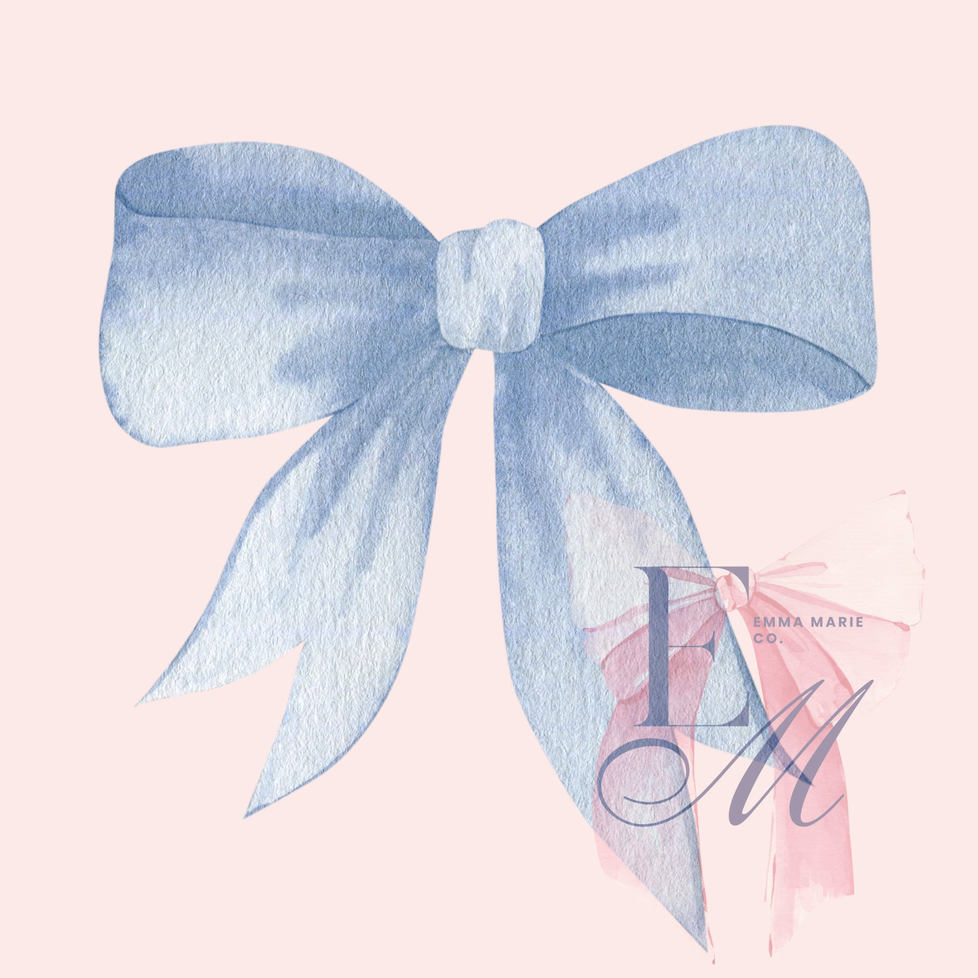 Coquette Blue Bow Sublimation PNG File - Etsy