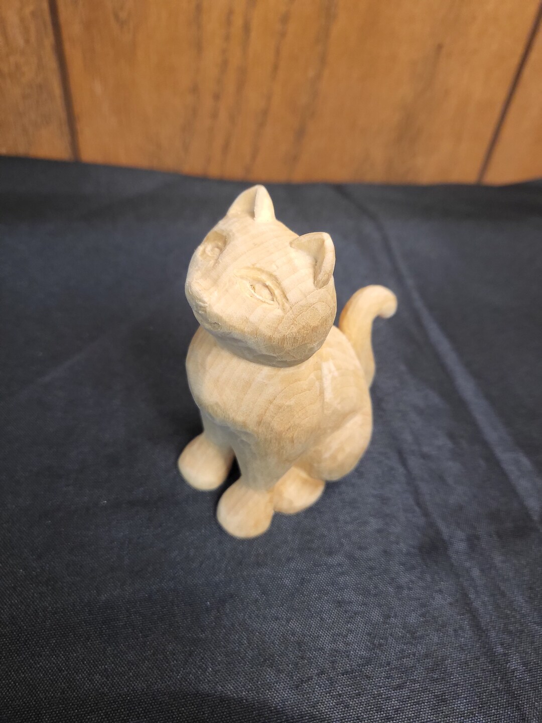 Cat Handmade Woodcarving | Kitty Cat Woodcarving | Cat Figure Carving ...