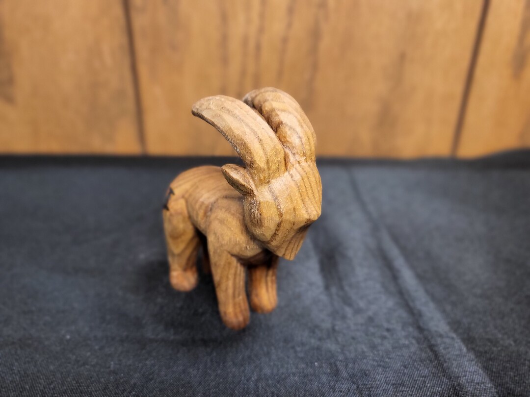 Goat Handmade Woodcarving Billy Goat Woodcarving Goat Figure Carving ...